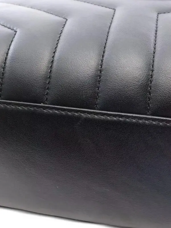 Saint Laurent Leather Chevron Quilted Medium Lulu Shoulder Bag