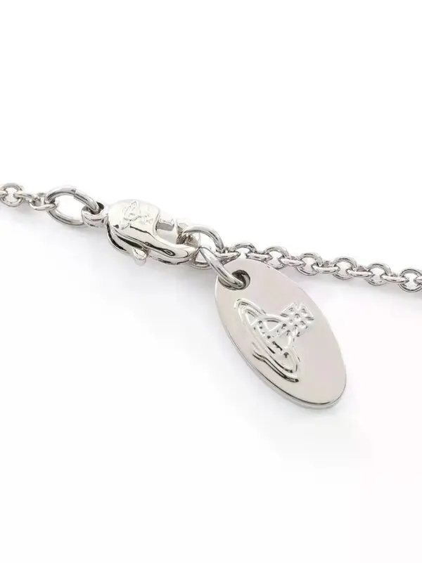 VIVIENNE WESTWOOD Tone Orb Pendant Faux Pearl Embellished Necklace