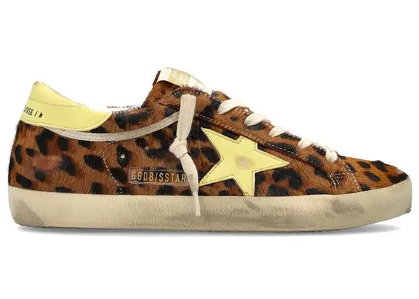 GOLDEN GOOSE Superstar Leopard Print Lace Up Sneakers