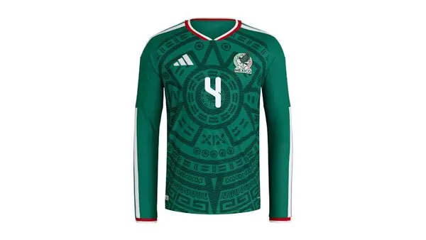 Adidas Mexico 2026 Home Alvarez Authentic Long Sleeve Jersey - Bold Green