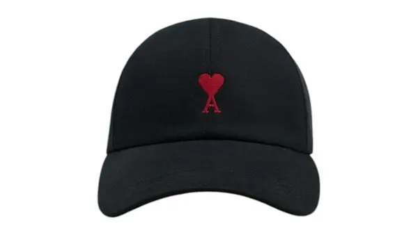 AMI Paris Cotton Cap With De Coeur Embroidery