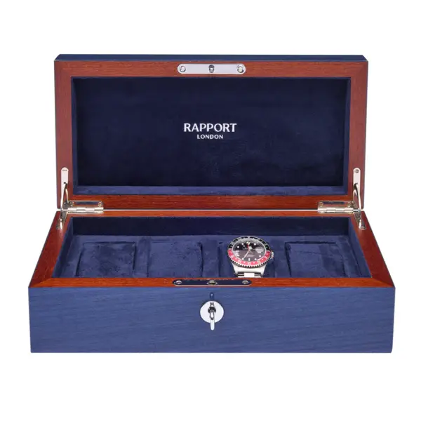 RAPPORT LONDON Heritage Chroma Four Watch Box - Navy