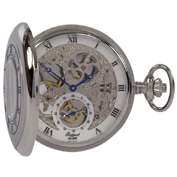 RAPPORTLONDON Mechanical Half Hunter Pocket Watch 53mm - Silver