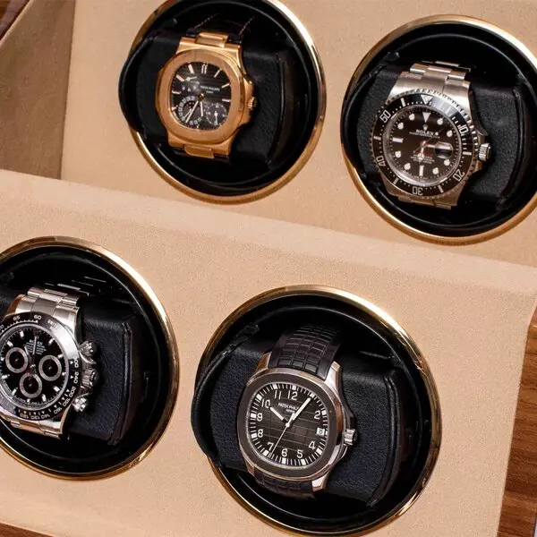 RAPPORT LONDON Perpetua Iii Quad Watch Winder - Walnut