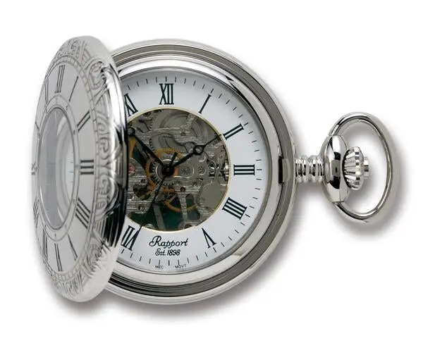 RAPPORT LONDON Mechanical Half Hunter Pocket Watch - Silver