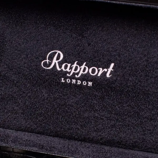 RAPPORT LONDON Brompton Five Watch Box In Crocodile-effect Leather - Black