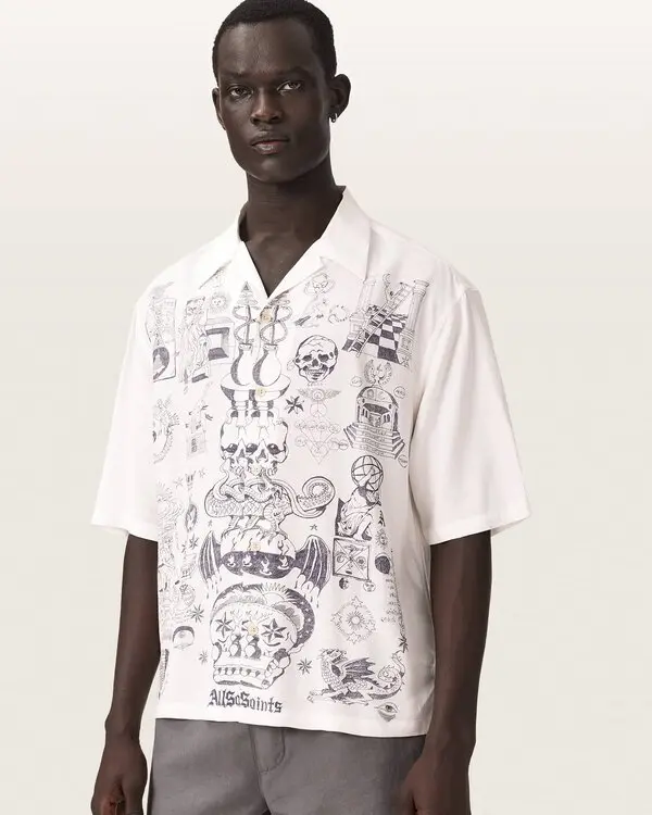ALLSAINTS Ignis Oversized Short Sleeve Printed Shirt