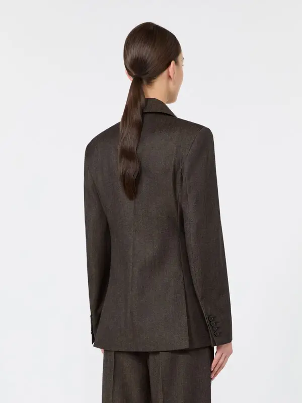 Max Mara Denim-look Wool Fitted-waist Blazer