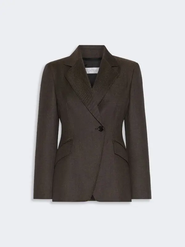 Max Mara Denim-look Wool Fitted-waist Blazer