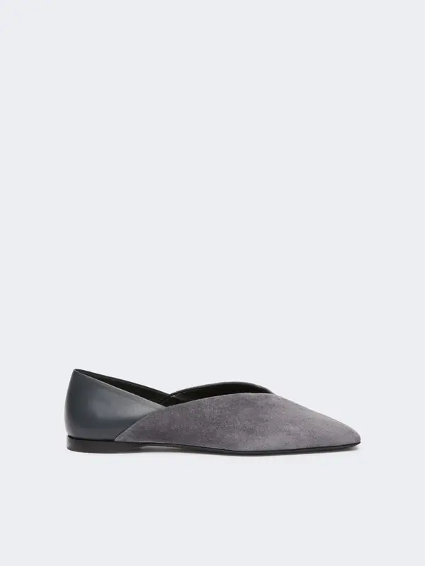 Max Mara Split Leather And Nappa Leather Ballet Flats