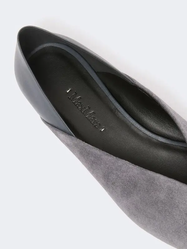 Max Mara Split Leather And Nappa Leather Ballet Flats