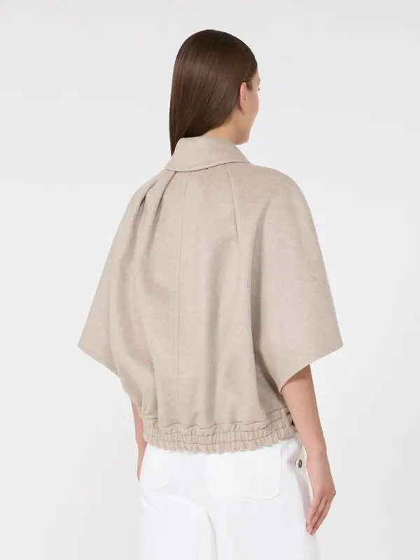 Max Mara Boxy Cape In Cashmere Drap
