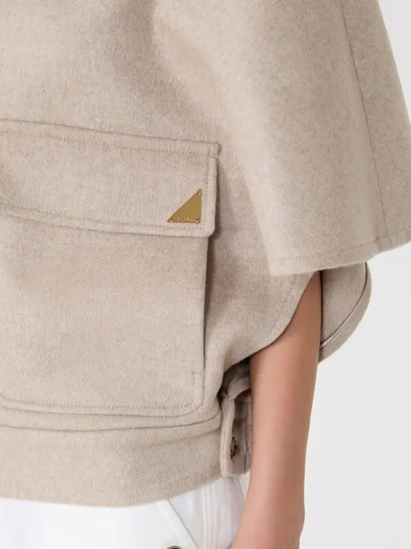 Max Mara Boxy Cape In Cashmere Drap