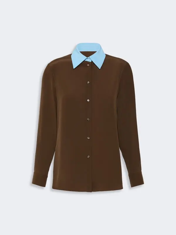 Max Mara Silk Crepe De Chine Shirt - Brown