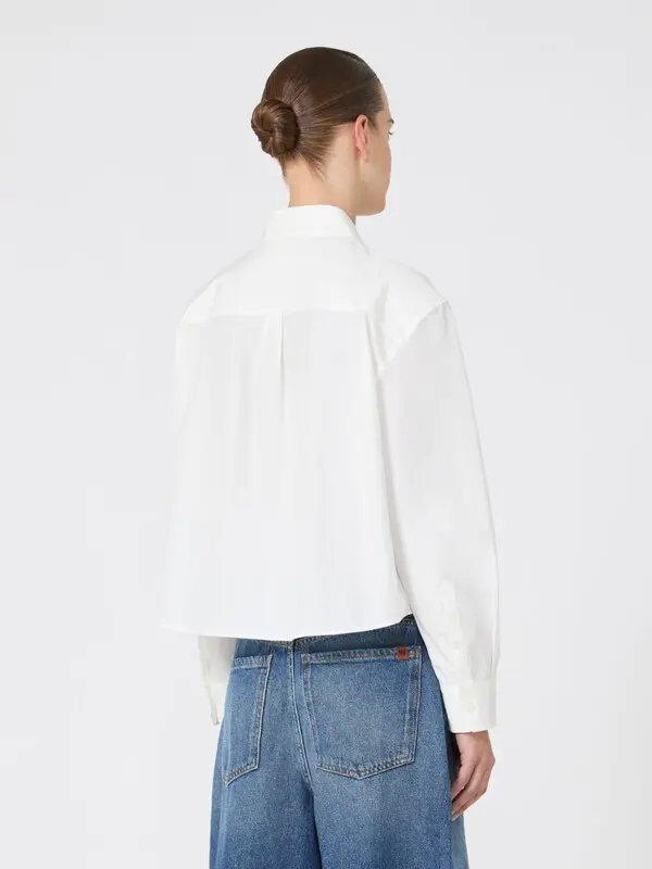 Max Mara Cotton Poplin Shirt With Embroidered Butterfly Logo