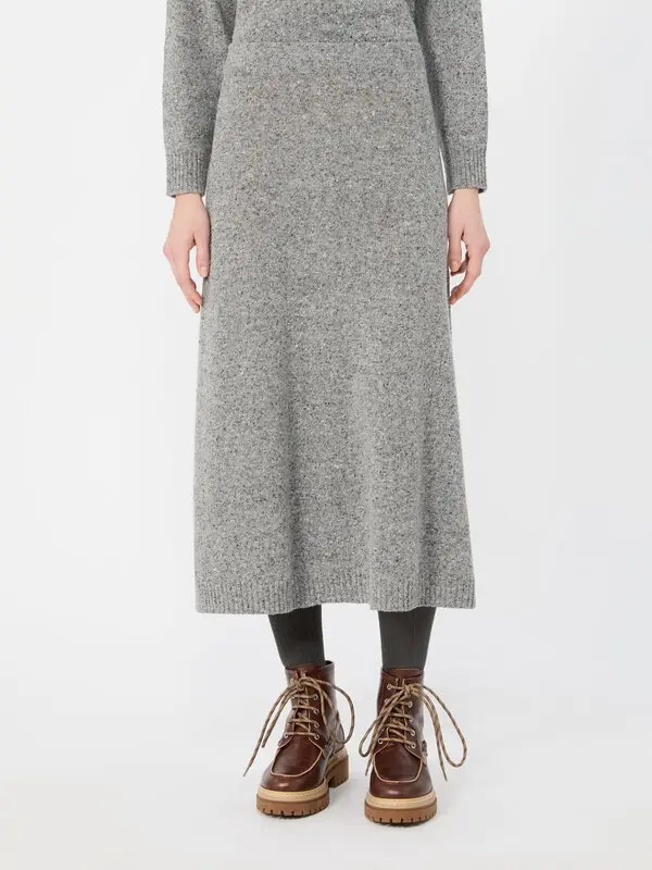 Max Mara Flared Skirt In Wool Blend Tweed