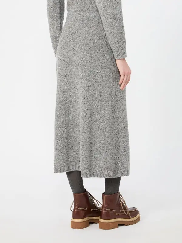 Max Mara Flared Skirt In Wool Blend Tweed