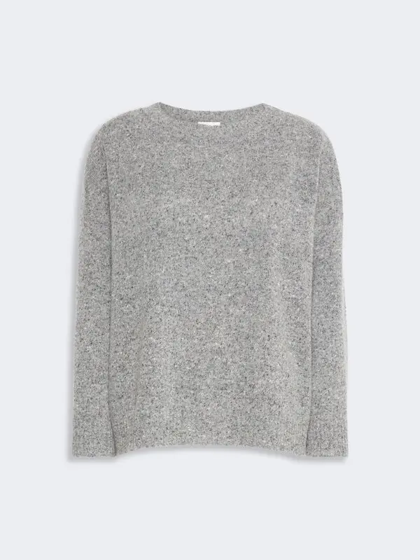 Max Mara Tweed-effect Wool And Silk Blend Jumper - Medium Grey