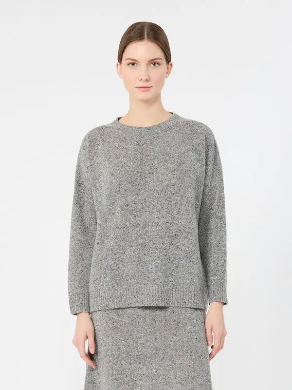 Max Mara Tweed-effect Wool And Silk Blend Jumper