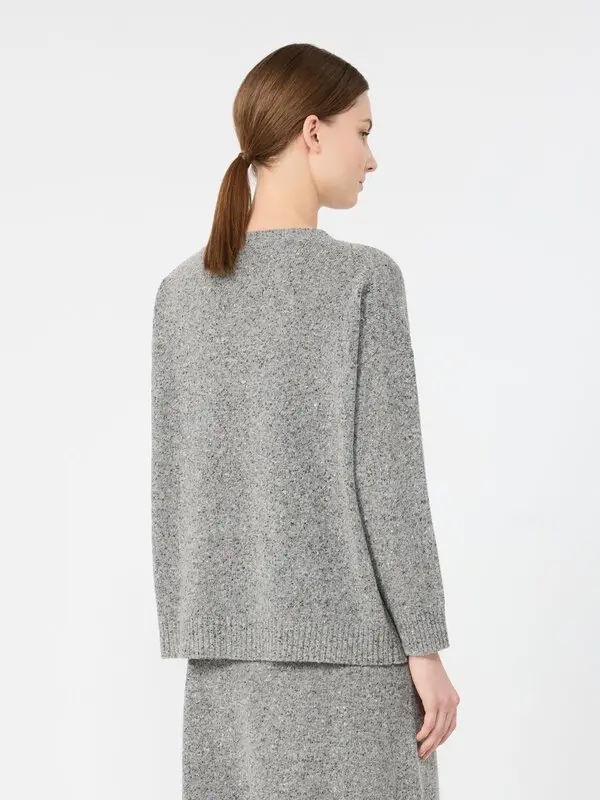 Max Mara Tweed-effect Wool And Silk Blend Jumper