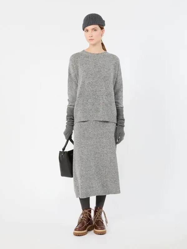 Max Mara Tweed-effect Wool And Silk Blend Jumper