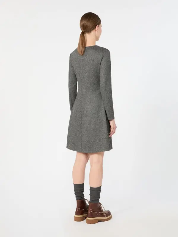 Max Mara Flared Jacquard Jersey Dress