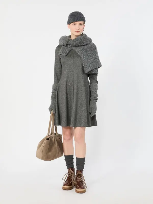 Max Mara Flared Jacquard Jersey Dress