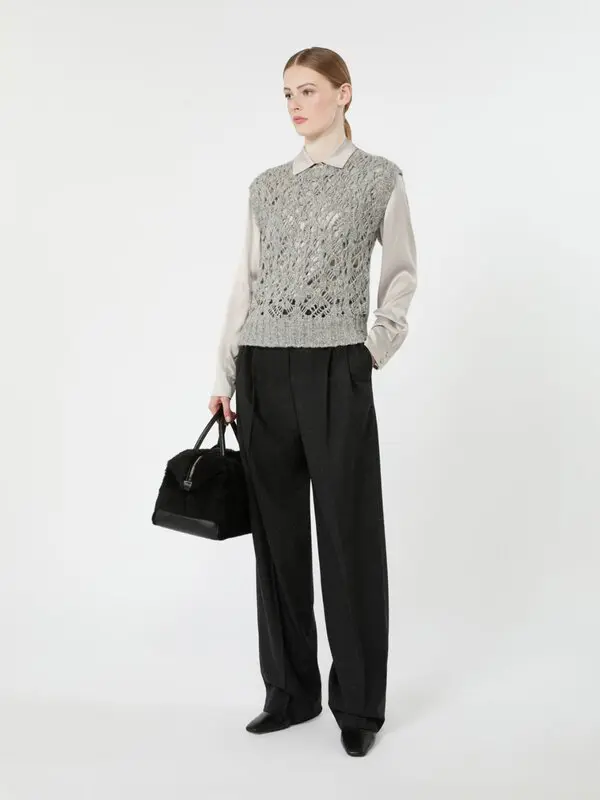 Max Mara Mannish Silk Satin Shirt