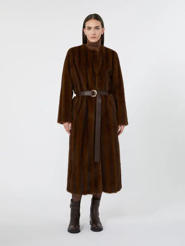 Max Mara Fluffy-textured Long Coat