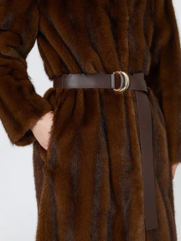 Max Mara Fluffy-textured Long Coat