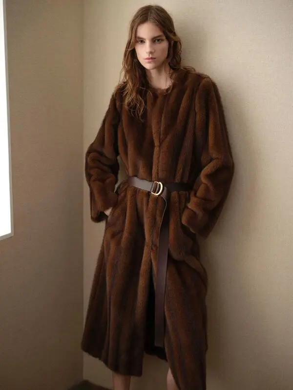 Max Mara Fluffy-textured Long Coat