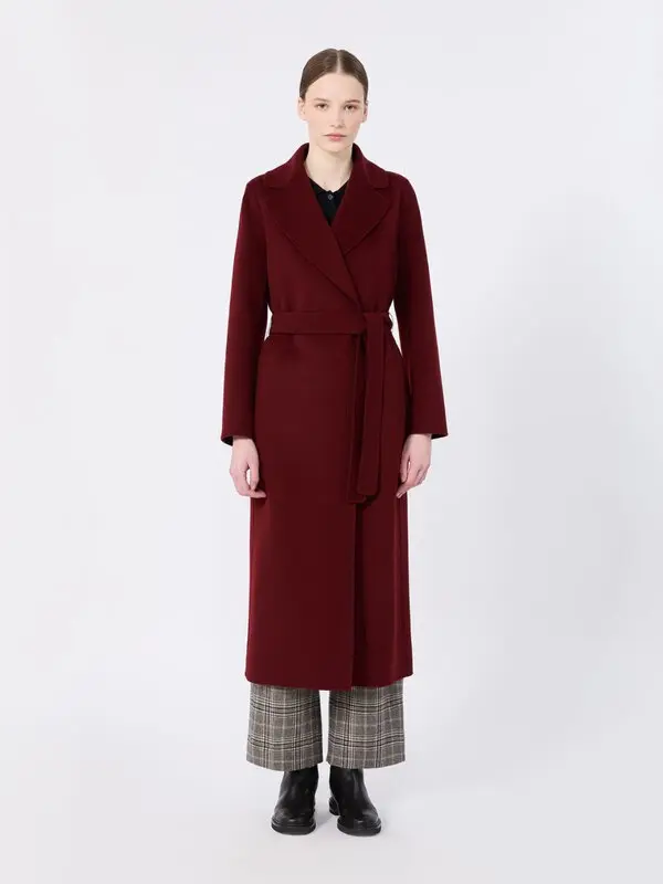 Max Mara Wool Broadcloth Robe Coat - Bordeaux