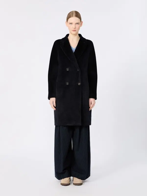 Max Mara Alpaca And Wool Blend Midi Coat - Midnightblue
