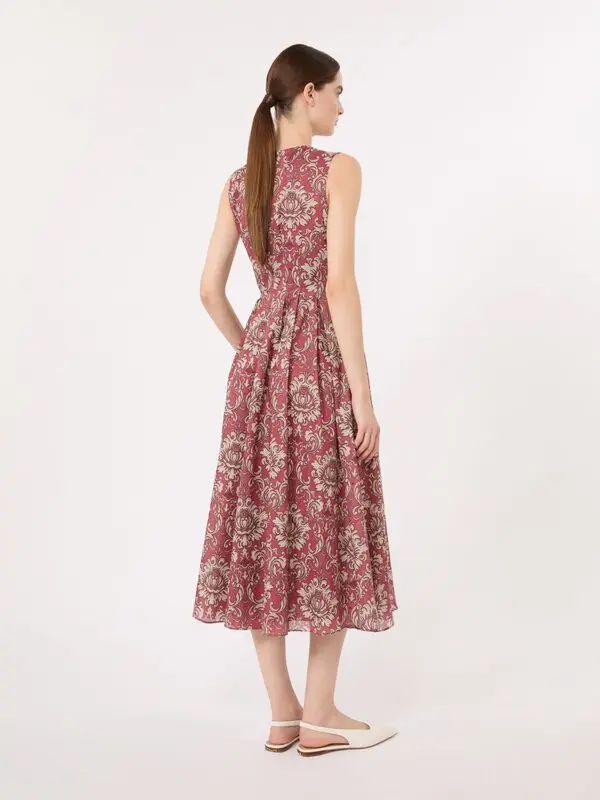 Max Mara Printed Cotton Voile Midi Dress
