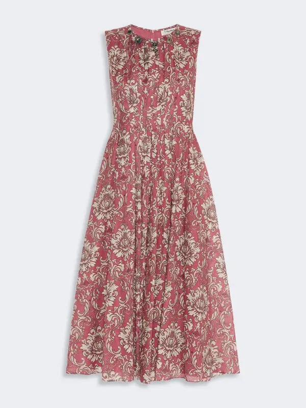 Max Mara Printed Cotton Voile Midi Dress
