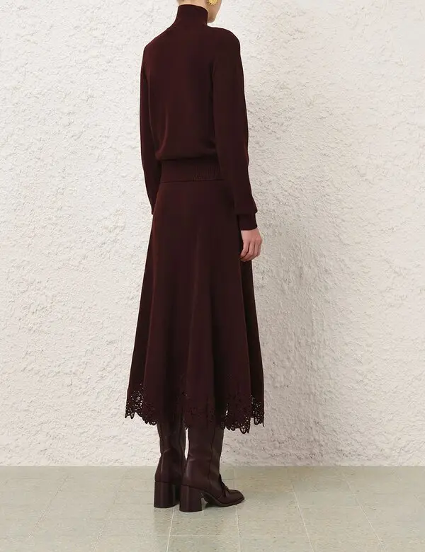 Zimmermann Valiant Merino Lace Turtleneck