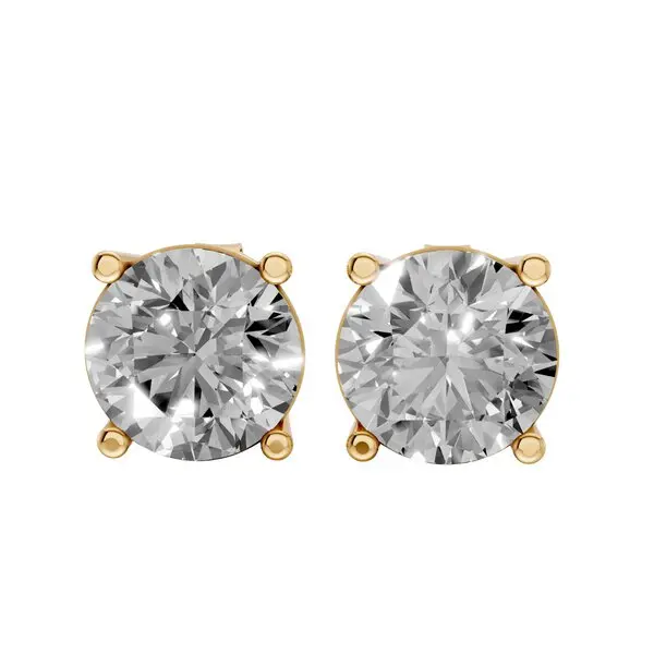 AYA FINE JEWELRY Round Lab Diamond Solitaire Stud Earrings