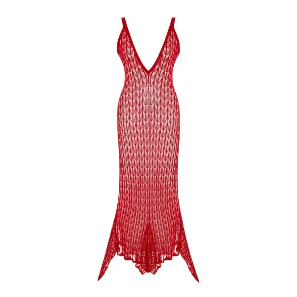 PCFG Solar Reflections Open Knit Maxi Beach Dress