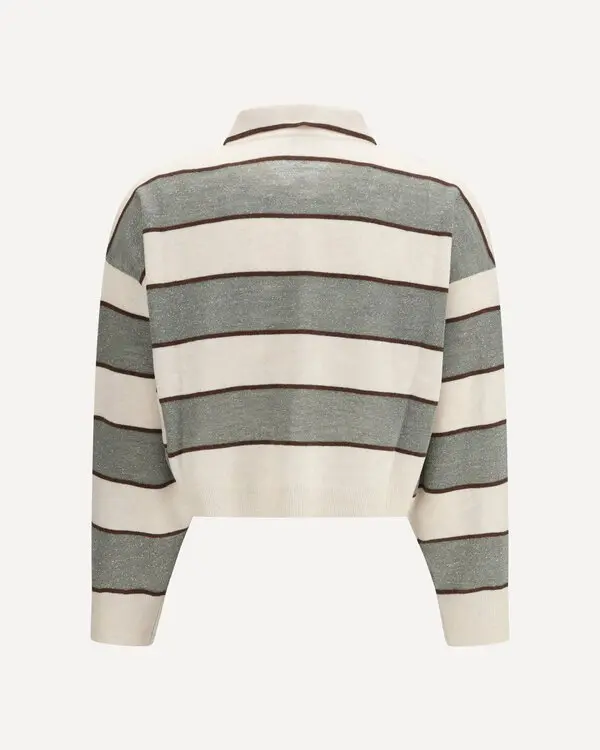 Brunello Cucinelli Striped Knit Polo Sweater - Multicolour