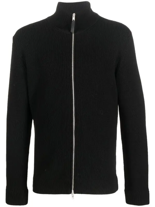 MAISON MARGIELA Ribbed Knit Zip Cardigan