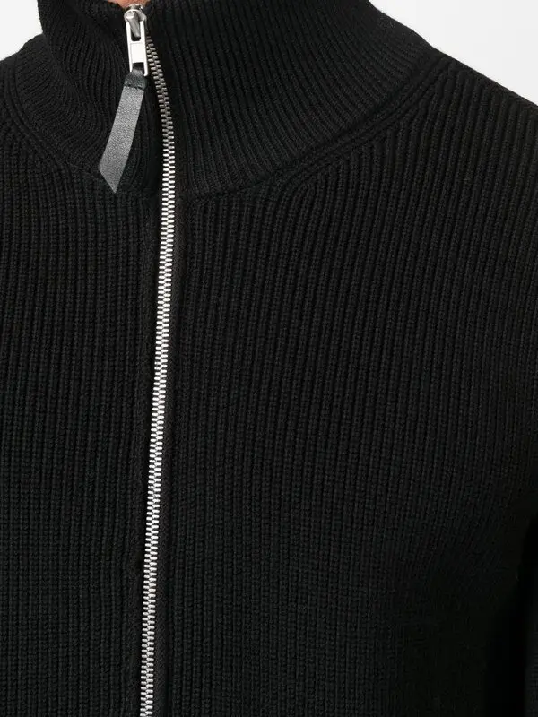 MAISON MARGIELA Ribbed Knit Zip Cardigan