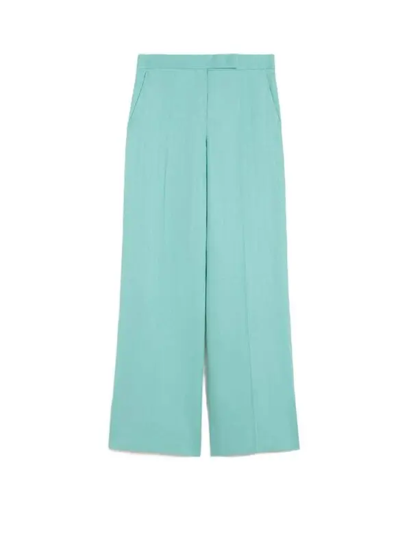 Max Mara Chevron Linen Batavia Trousers Aqua