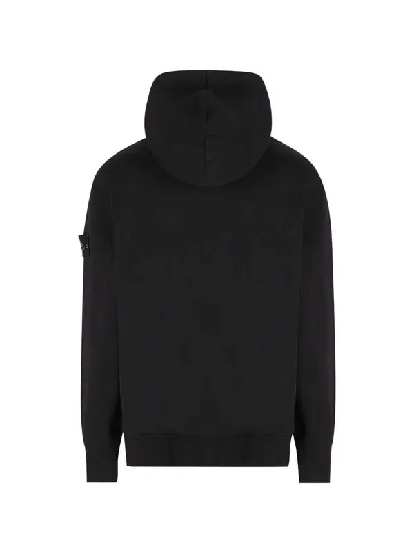 Stone Island Zip-up Hoodie With Logo Appliqu