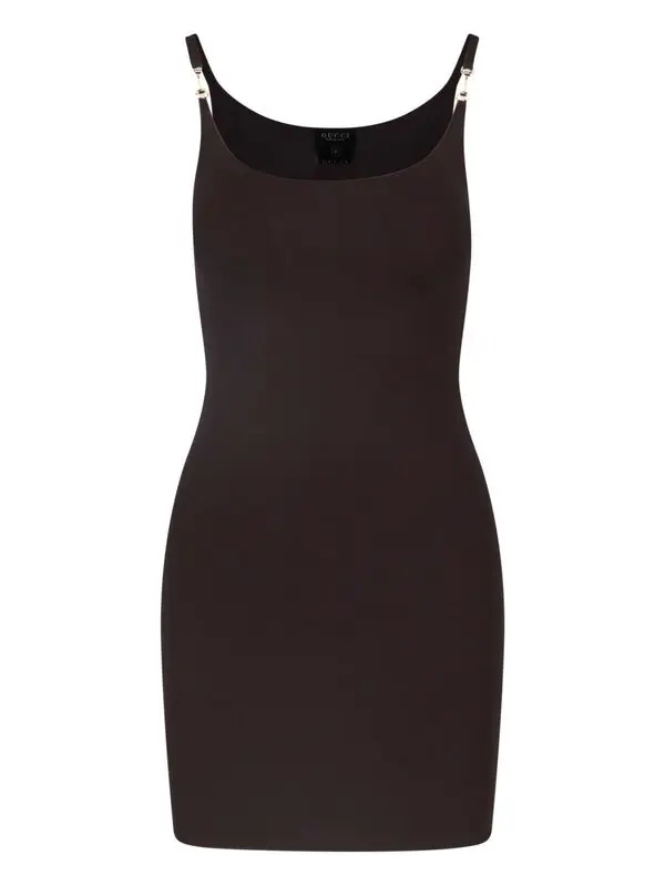 Givenchy Viscose Mini Dress With Square Neckline - Brown