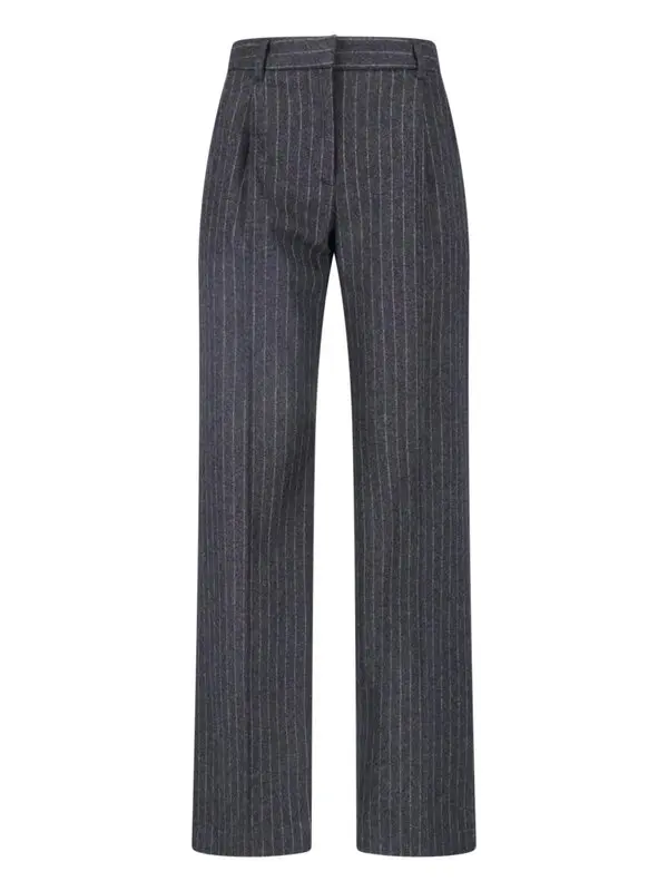 LARDINI Bottega Veneta Mélange Wool Trousers - Gray
