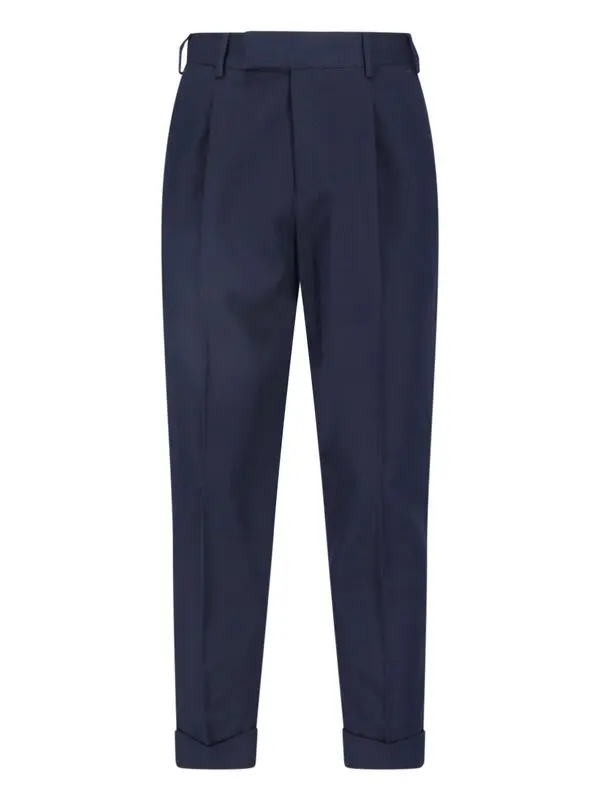PT TORINO Virgin Wool Blend Trousers - Blue