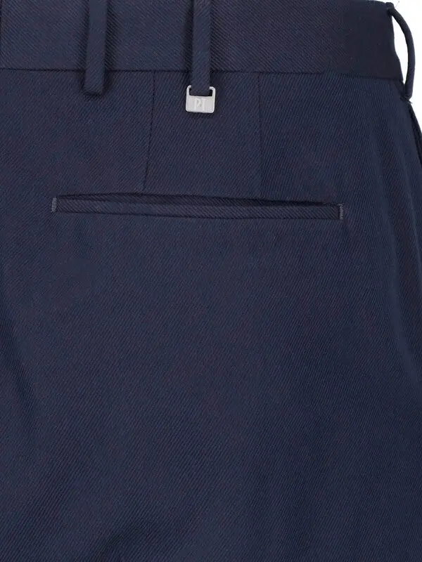 PT TORINO Virgin Wool Blend Trousers - Blue