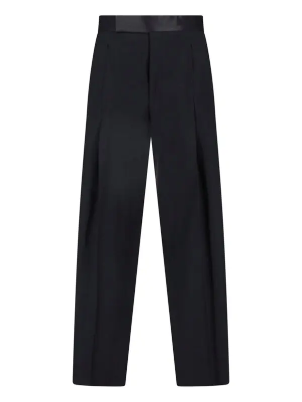 Giorgio Armani Tailored Virgin Wool Trousers - Black