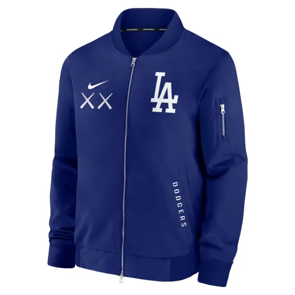 Nike Los Angeles Dodgers X Kaws Mlb Full-zip Bomber Jacket