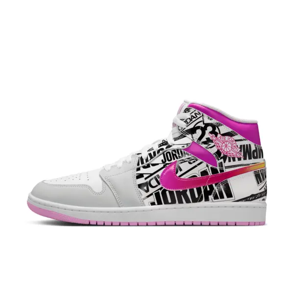 JORDAN 1 Mid Se "off /university Red/fire Pink" Sneakers - White